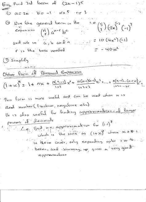 Binomial Expansion Combinations Alevelmathematicsnotes