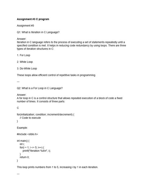 Assignment 3 C Program Pdf