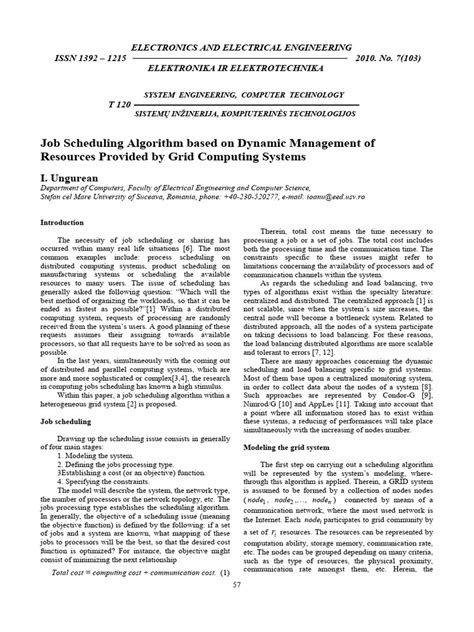 Job Scheduling Algorithm Based On Dynamic Management Of Resources Provided By Grid Computing