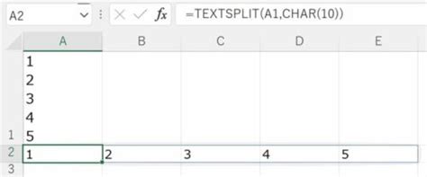 Textsplit関数 区切り文字でテキストを列と行に分割できる
