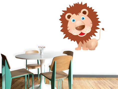 מדבקת קיר אריה חמוד