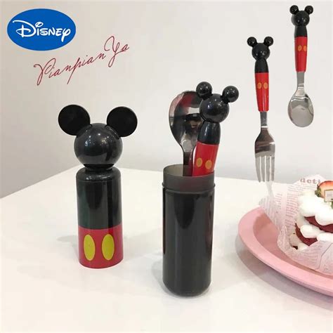디즈니 미키 마우스 어린이 훈련 젓가락 세트 어린이 학습 연습 젓가락 식기 숟가락 포크 젓가락여성용 모자 Aliexpress