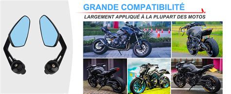 Aulesse Rétroviseurs Moto De Guidon 1 Paire Retroviseur Moto Embout De