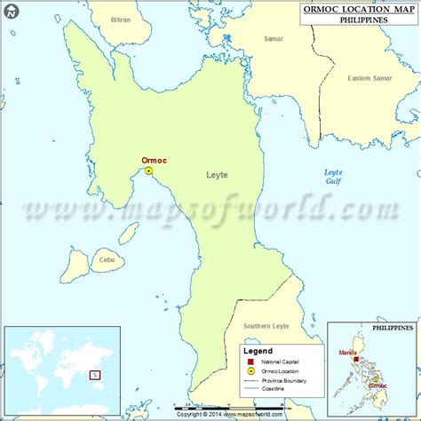 Where Is Ormoc Location Of Ormoc In Philippines Map