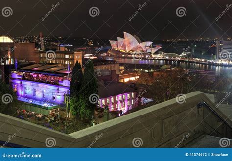 Sydney Harbour And The Rocks By Night Editorial Photography Image Of