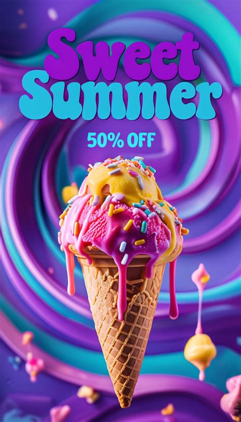 Refreshing Summer Drink Advertisement With Vibrant Colors Social Media