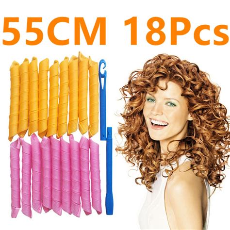 55 Cm Magic Hair Curlers 18 Pieces Hair Curlers Spiral Curls Magic