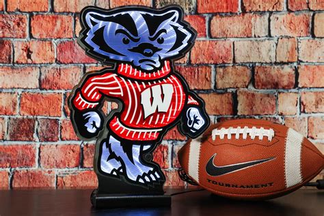 Ncaa Led Infinity Logo Light Wisconsin Badgers Buckey Green