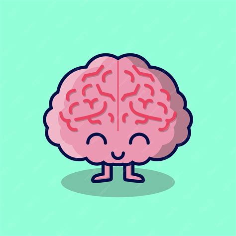 Premium Vector Cute Happy Brain Vector