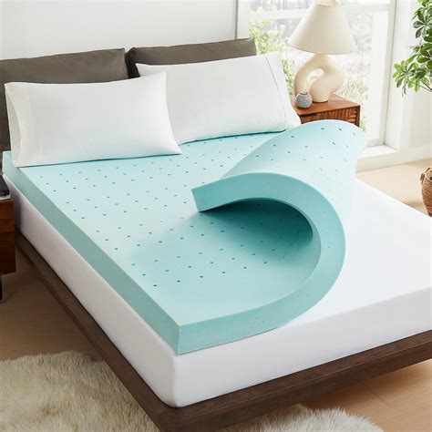 Dqz Memory Foam Mattress Topper Blue Super Queen