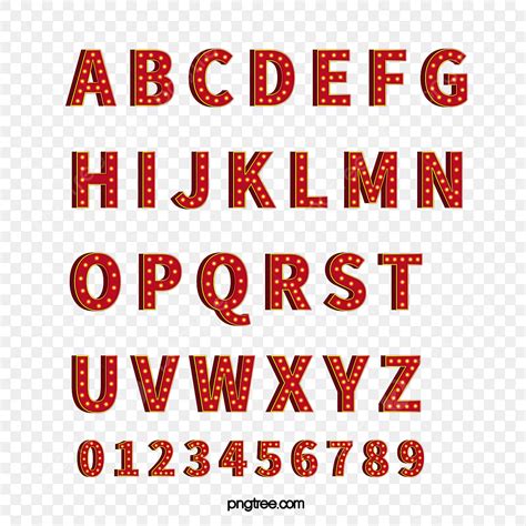 레트로 전구 영어 디지털 글꼴 효과 설정 그림 글꼴 효과 복고 Png 일러스트 및 벡터 에 대한 무료 다운로드 Pngtree