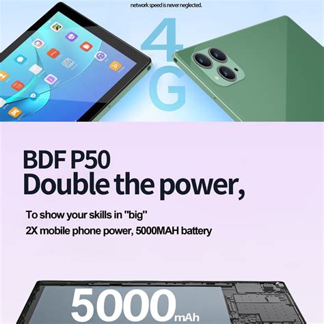 BDF P50 10.1 inch Tablet 4GB RAM 128GB ROM Blue