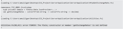 F Error Fs0039 The Field Constructor Or Member X Is Not Defined