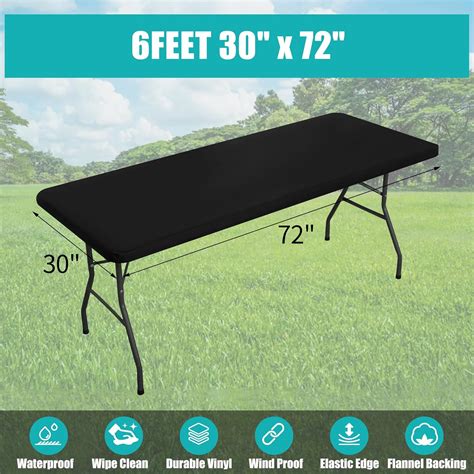 Buy Smiry Rectangle Table Cloth Cover Elastic Fitted Flannel Backed
