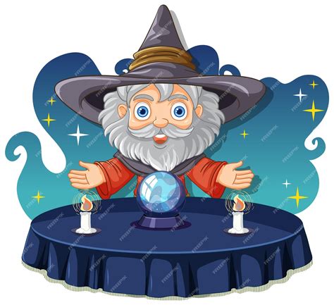 Premium Vector Wizard With Magic Spell Cartoon