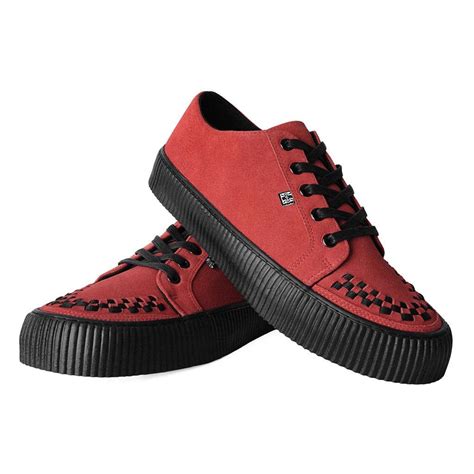 Ribbed Sole Sneaker Red Suede Tuk Shoes