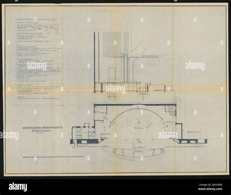 Wintergarten Berlin Stage Floor Plan And Stage Cross Section 1 100