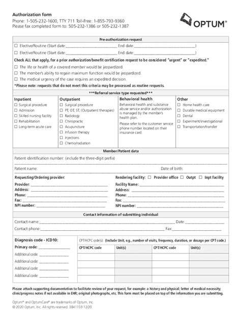 Fillable Online Optum New Mexico Prior Authorization Form Complete This Form To Make A Pre