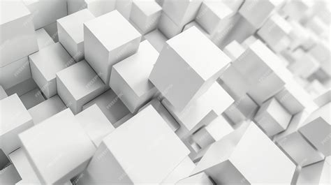 Abstract White Cubes In A Chaotic Arrangement Creating A Modern Minimalist Backdrop Premium Ai