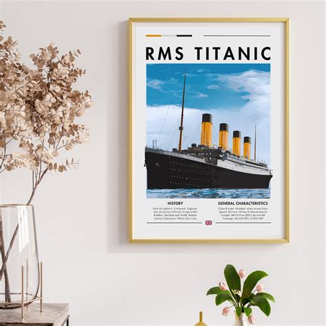 Titanic Ship Poster Rms Titanic Print Ship Art Historic Ship Poster