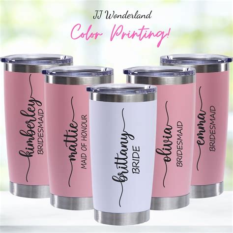 Personalized Bridesmaid Tumbler Hen Party Favor Custom Wedding T