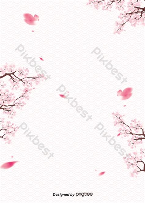 Romantic Cherry Blossom Falling Background Backgrounds Psd Free