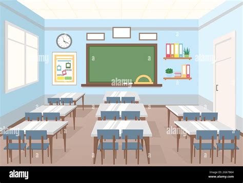 Illustration Vectorielle De La Salle De Classe à Lécole Vide