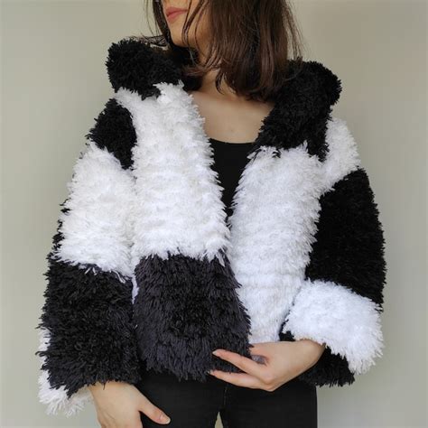 Fluffy Cow Print Cropped Jacket Etsy