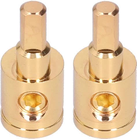 Power Wire Reducer 2pcs Pure Copper Gold Plated Wire Reducer Terminal Connector For Car Audio