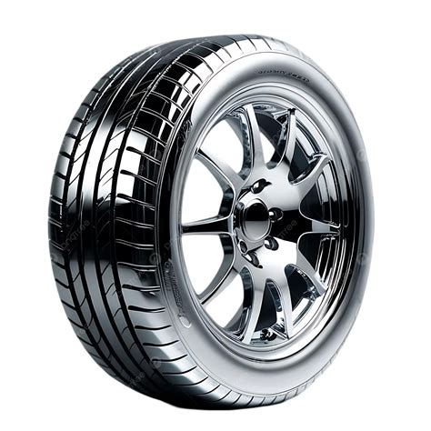 A Shiny Chrome Alloy Wheel With High Performance Tire Showcasing