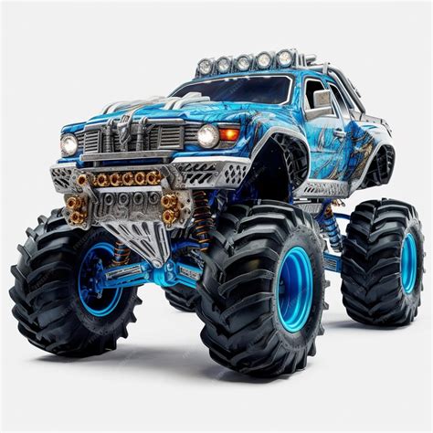 Premium Ai Image A Close Up Of A Toy Monster Truck With A Blue And