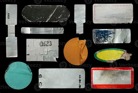 Collection Of Blank Old Sticker Label Price Tag Template For Mockup