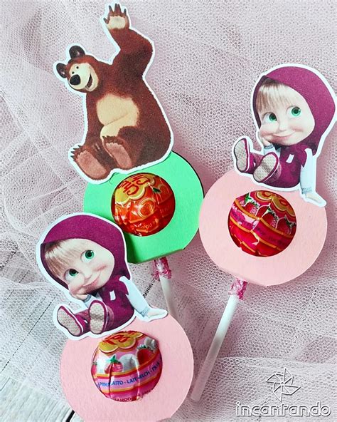 Porta Lecca Lecca Tema Masha E Orso Masha And The Bear Lollipop Wrappers
