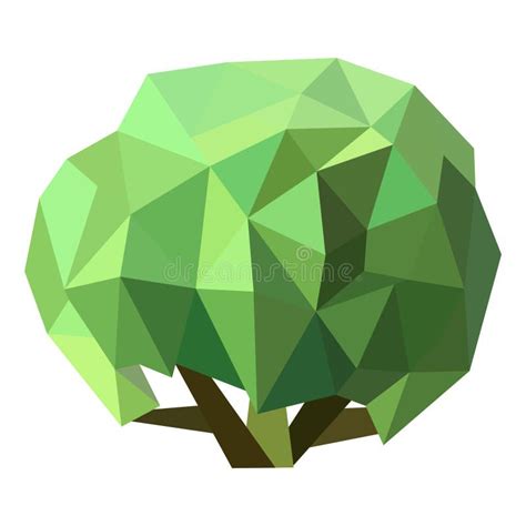 Abstract Low Poly Tree Icon Isolated Geometric Forest Polygonal Style 3d Low Poly Symbol Stock