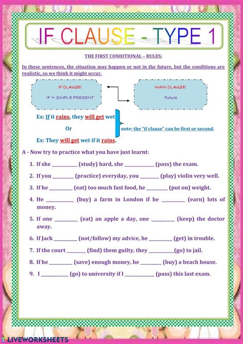 If Clause Type 1 Free Interactive Worksheets 5443262