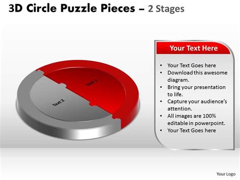 D Circle Puzzle Diagram Slide Layout PowerPoint Slide Template Presentation Templates PPT