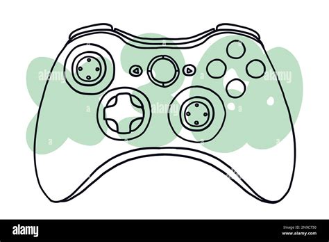 Game Controller Vector Illustration In Hand Drawn Cartoon Flat Style Isolated On White