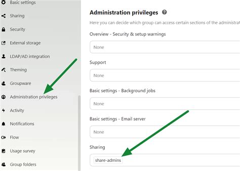 occ how to add admin privilege s sharing to a specific group r