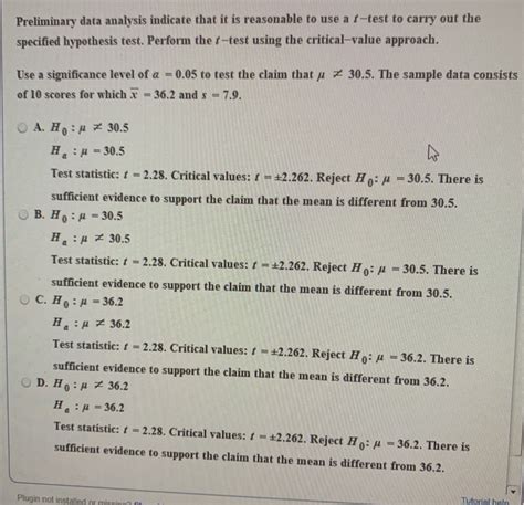 Solved Preliminary Data Analysis Indicate That It Is