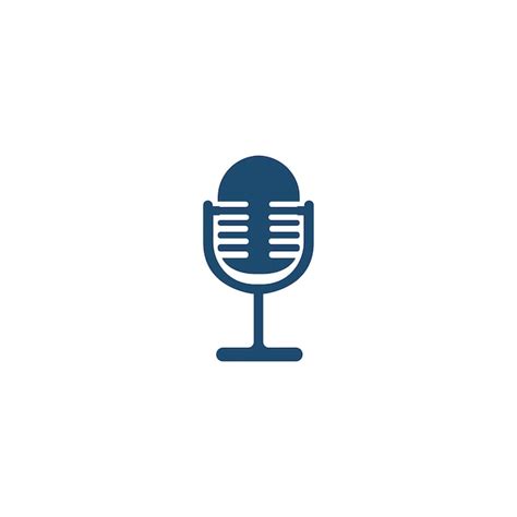미니멀리스트 마이크 빈티지 팟캐스트 로고 디자인 일러스트 프리미엄 벡터