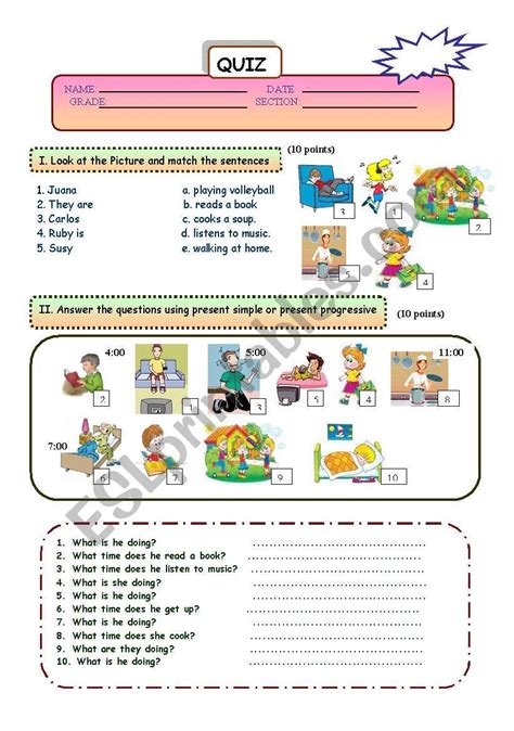 Present Progressive Esl Worksheet By Sulin