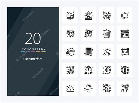 Premium Vector 20 User Interface Outline Icon For Presentation Vector