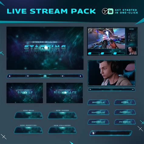 Animated Eternity Stream Overlay Neon Teal Galaxy For Twitch And Obs