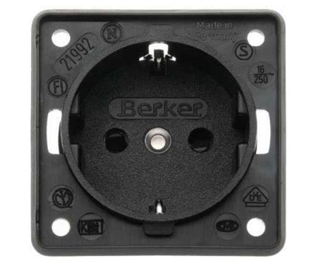 Schuko Socket Black 230v Sockets And Switches Berker Presto