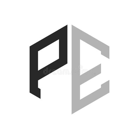Modern Unique Hexagon Letter Pe Logo Design Template Elegant Initial