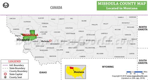 Missoula County Map Montana
