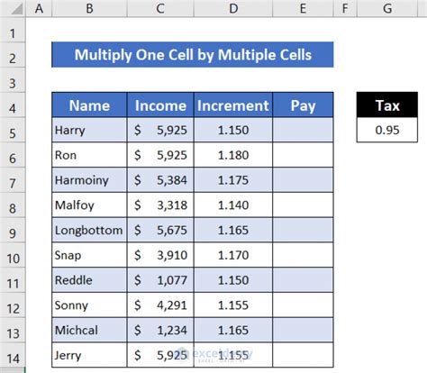 How To Multiply One Cell By Multiple Cells In Excel 4 Ways Exceldemy