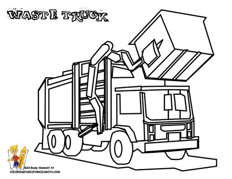 Garbage Truck Coloring Page Free Printable Templates