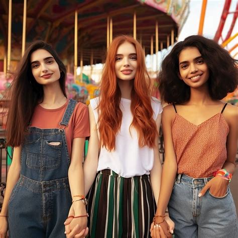 Download Ai Generated Girls Holding Hands Royalty Free Stock