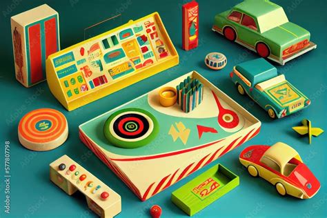 Photo And Art Print Vintage Toys And Games From The Mid 20th Century 50s